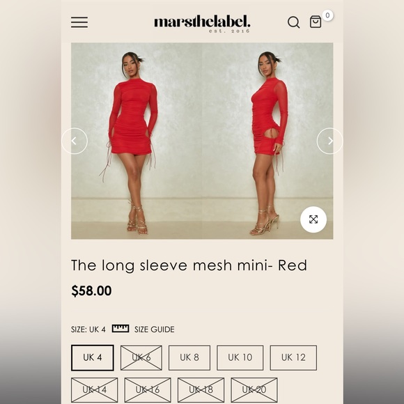 Mars The Label | Dresses | Mars The Label Long Sleeve Mesh Mini Red ...